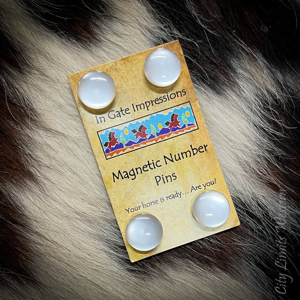Magnetic Number Pins - White Opaque | City Limits Western