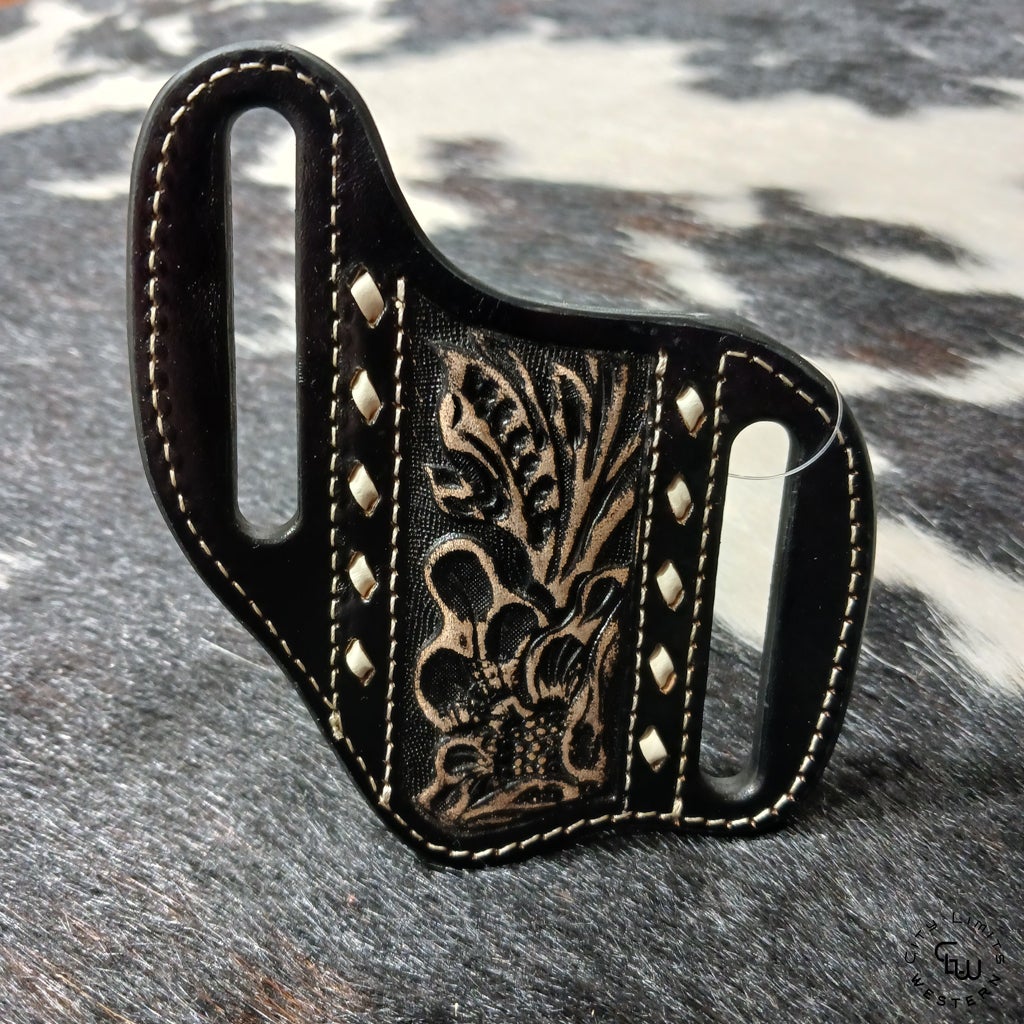 Nocona Knife Sheath Floral Embossed Black | City Limits Western